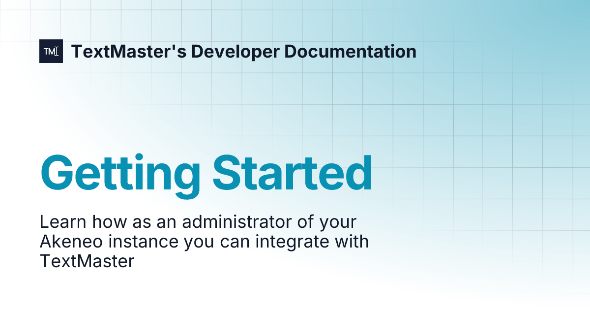 Getting Started | TextMaster's Developer Documentation