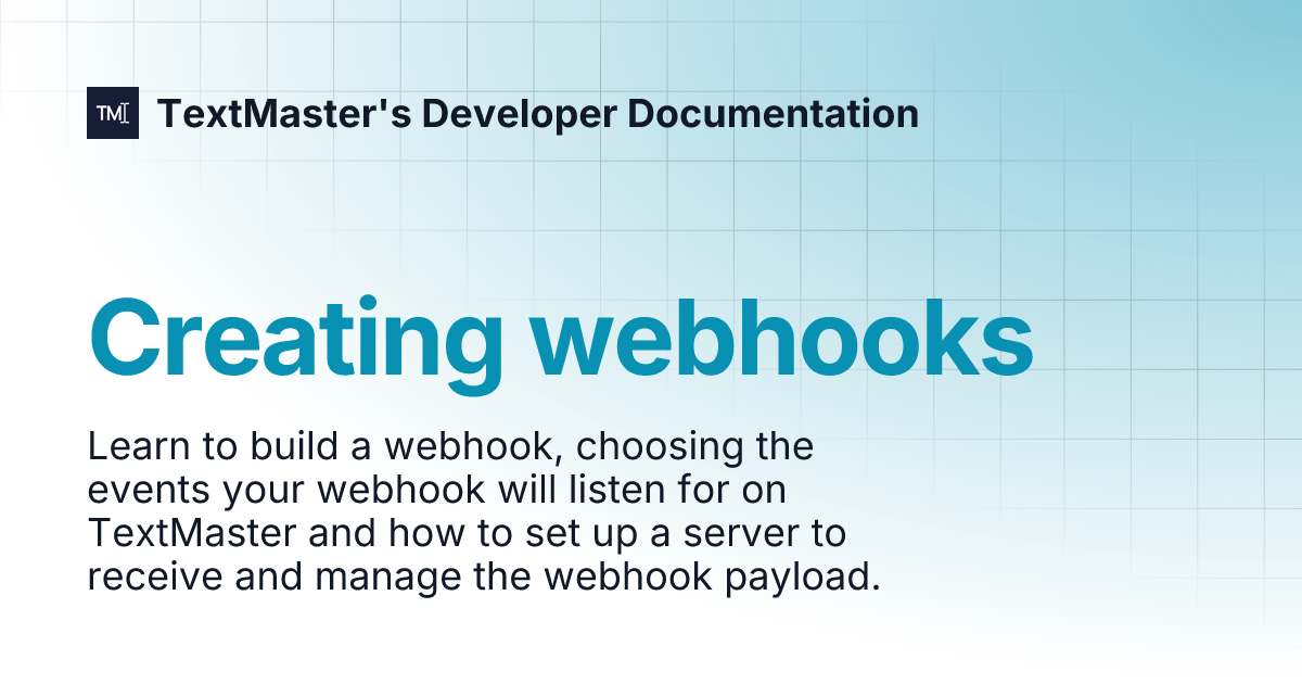 Creating webhooks | TextMaster's Developer Documentation