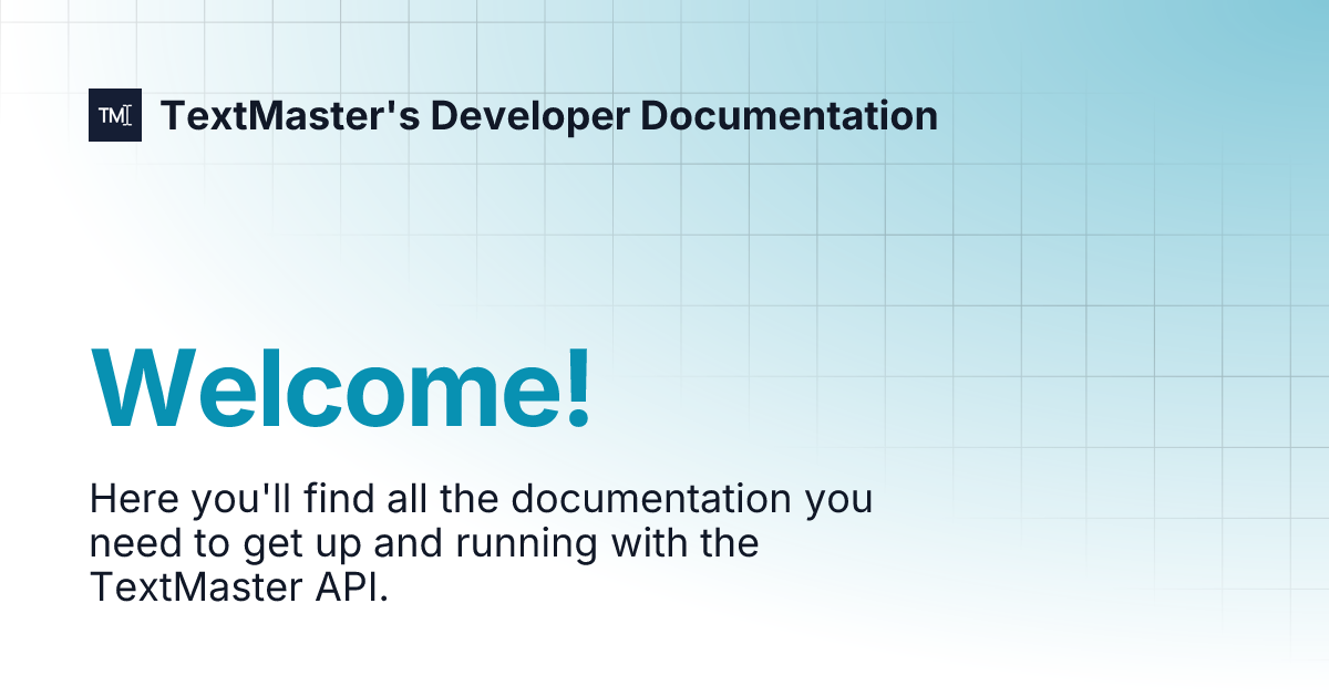 Welcome! | TextMaster's Developer Documentation
