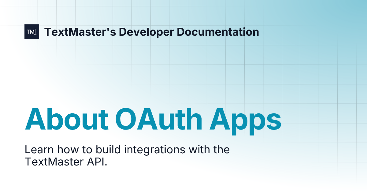 About OAuth Apps | TextMaster's Developer Documentation