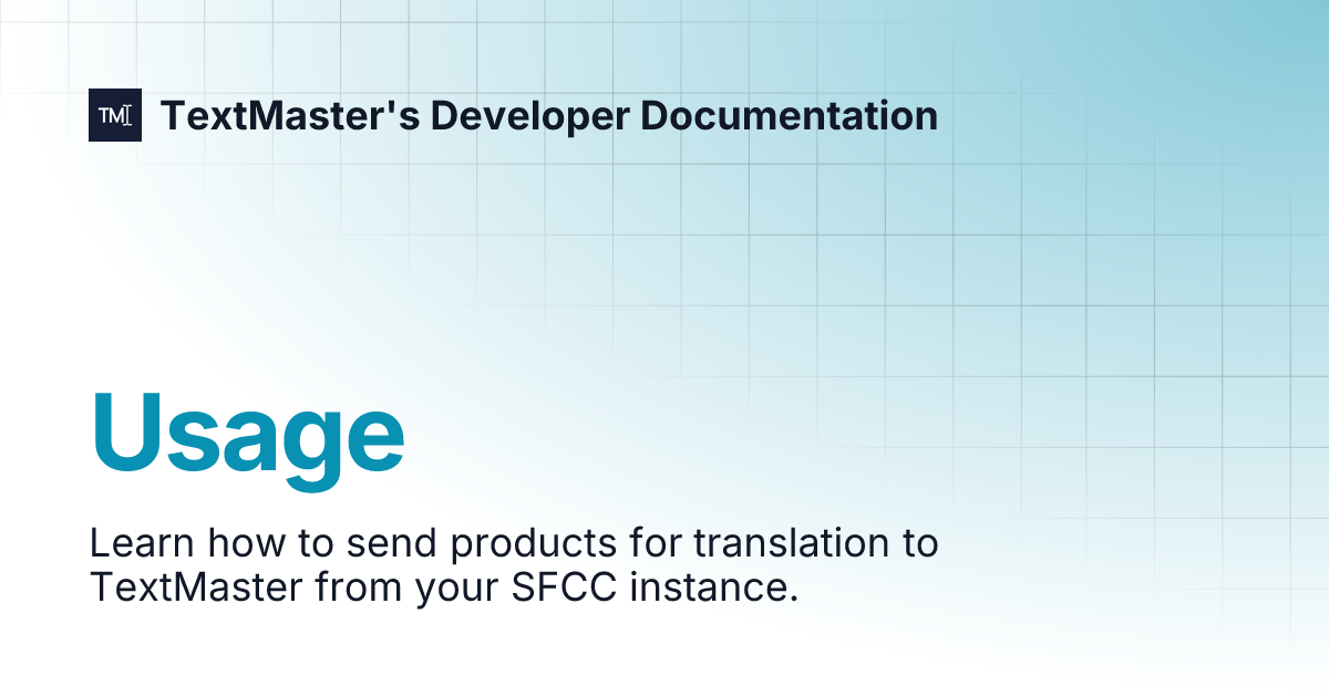 Usage | TextMaster's Developer Documentation
